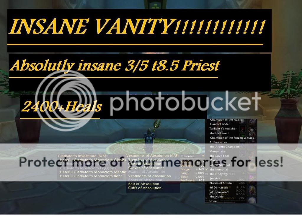 Repost: Best Priest on MD T8.5 FULL PVP DECKED DK HUNTER Same account ...