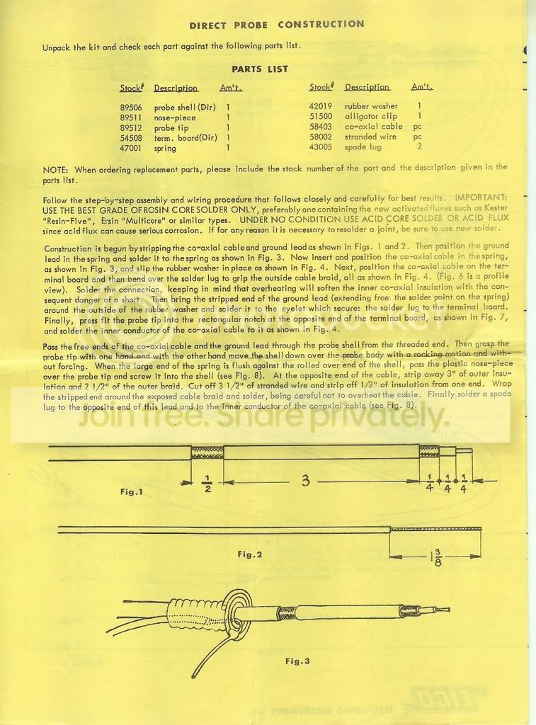 Probe/Leads for EICO 460 - Antique Radio Forums